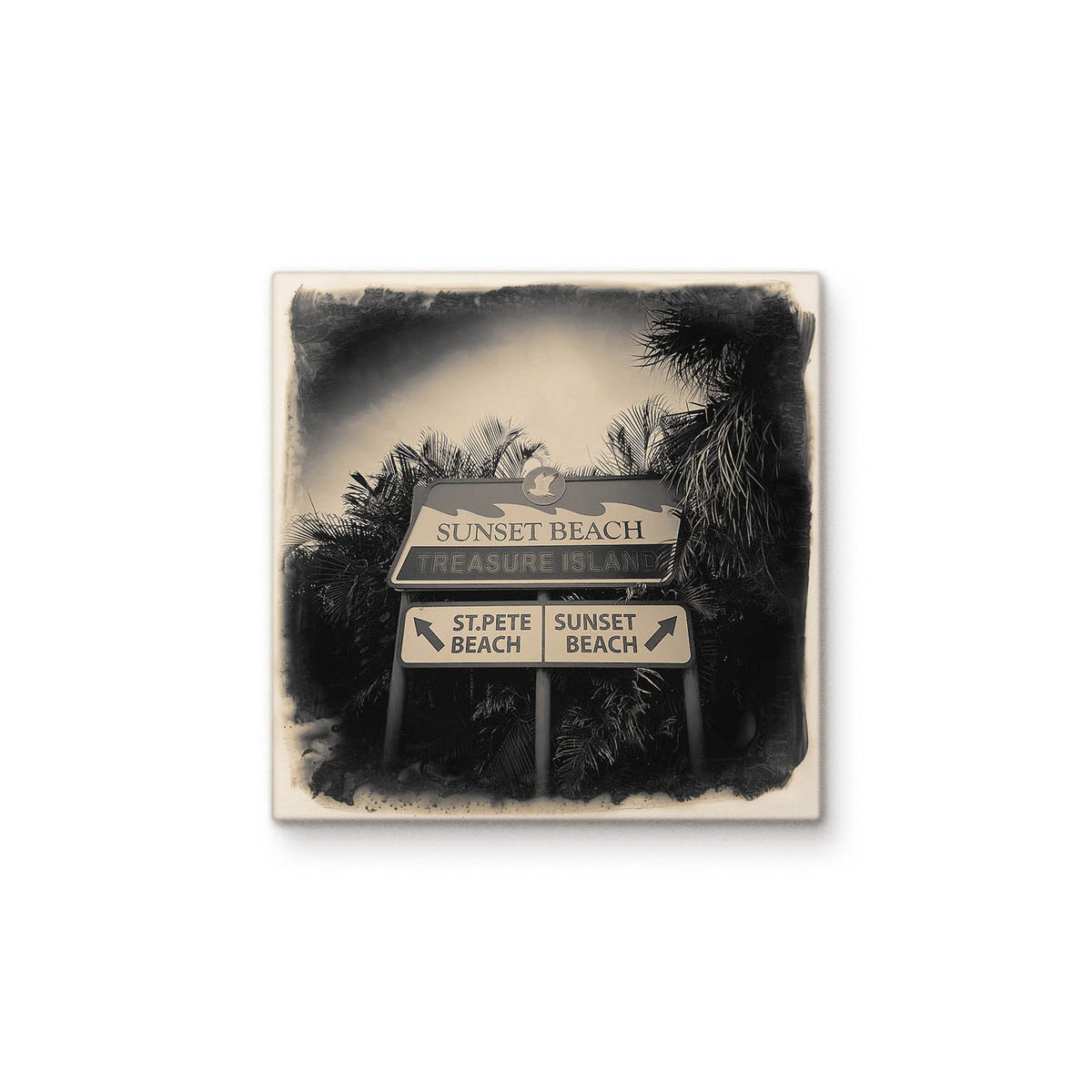 Sunset Beach Treasure Island Sign – Cityscape Tiles