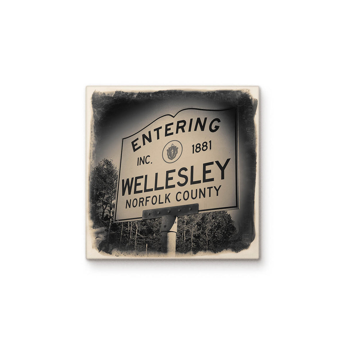 Entering Wellesley Sign – Cityscape Tiles
